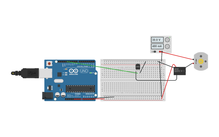 Circuit design Relay - Tinkercad