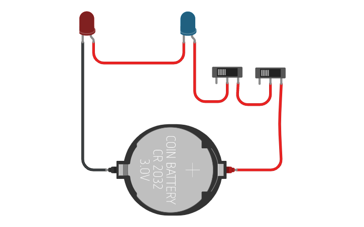 Circuit Design Dois Botões Dois Leds Tinkercad