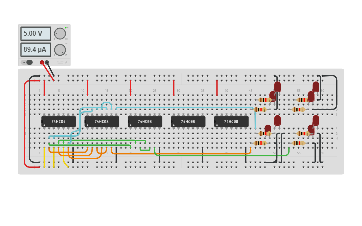 Circuit design 3 - 8 Decoder - Tinkercad