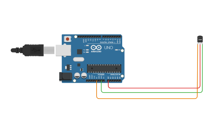 Circuit design ARDUINO SENSOR SUHU - Tinkercad