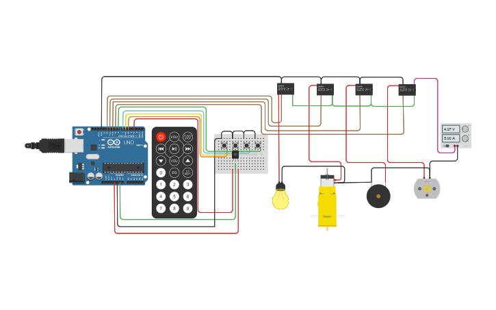 Circuit design Home Automation Project-3 | Tinkercad