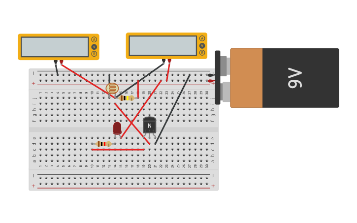 Circuit design AUTOMATIC LIGHT SWITCH - Tinkercad