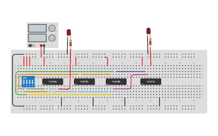 Circuit design FULL SUBTRACTOR USING BASIC GATES - Tinkercad