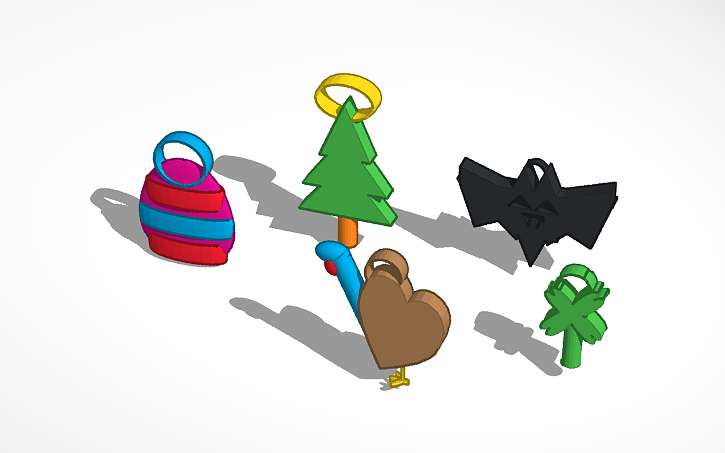 3D design holiday Keychains | Tinkercad