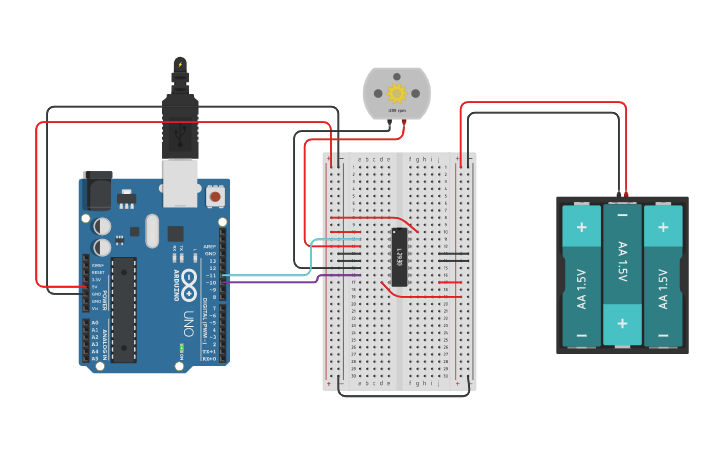 Circuit design H-bridge activity - Tinkercad