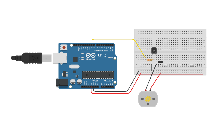 Circuit design Arduino DC Motor - Tinkercad
