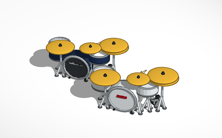 3D design drum set - Tinkercad