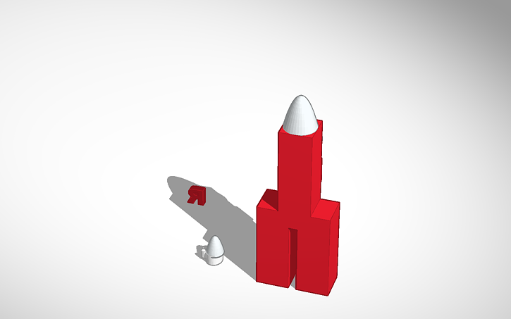 3d Design Rocket And Minifig Tinkercad