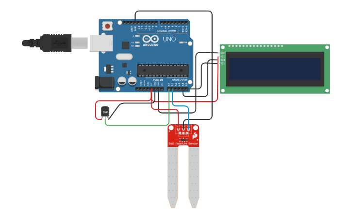 Circuit design Lcd 16x2 i2c - Tinkercad