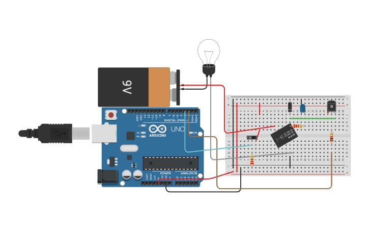 Circuit design Control slide switch using relay - Tinkercad