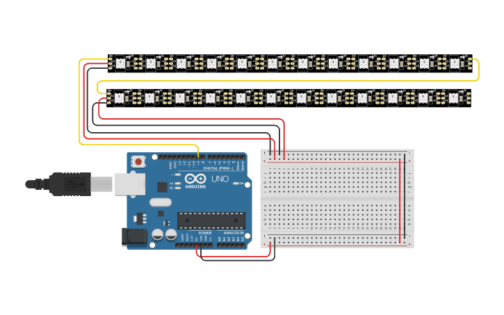 Circuit design TIRA DE LEDS (NEOPIXELS) | Tinkercad