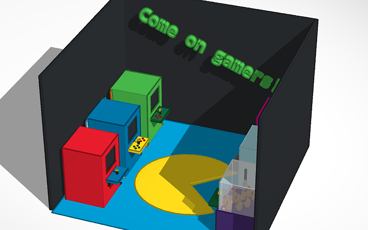 3D design pacman arcade - Tinkercad
