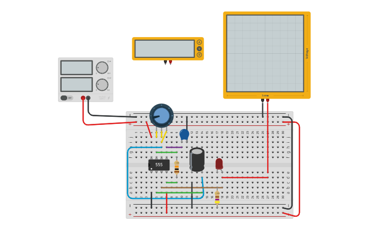 Circuit design timer 555 astable | Tinkercad