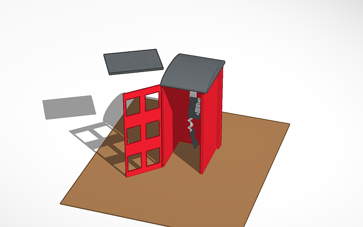 3D design Telephone booth - Tinkercad