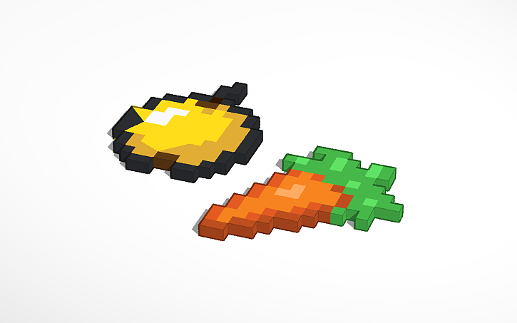 3D design Minecraft food - Tinkercad