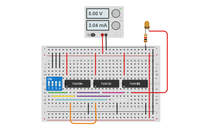 Circuit design Using POS form | Tinkercad