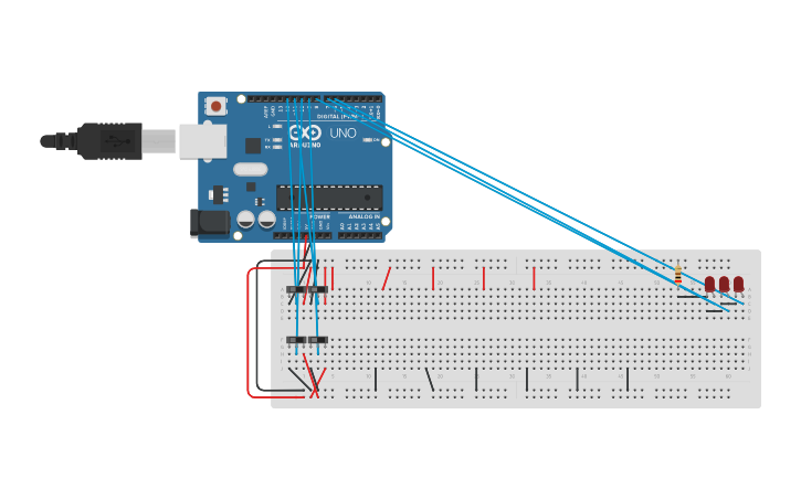 Circuit design Coded of 3 bit adder | Tinkercad