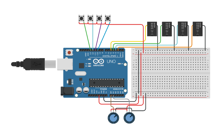 Circuit design Arduino PLC - Tinkercad