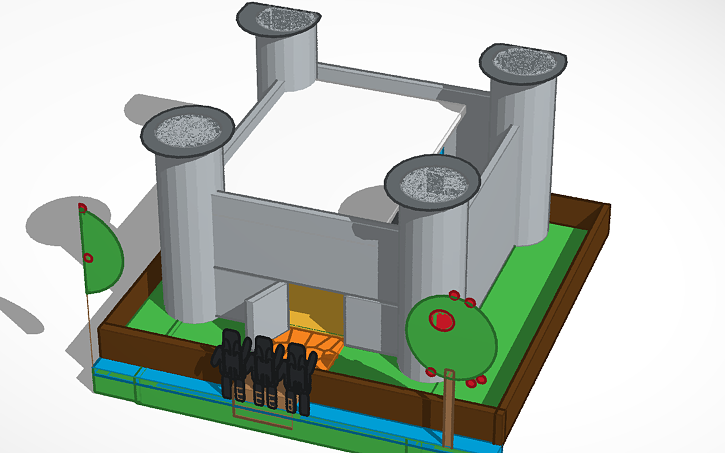 3D design zamek - Tinkercad