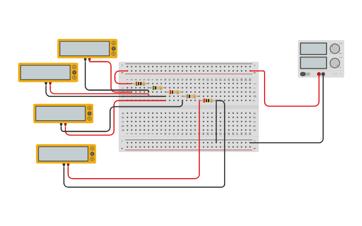 Circuit design primer circuito en serie | Tinkercad
