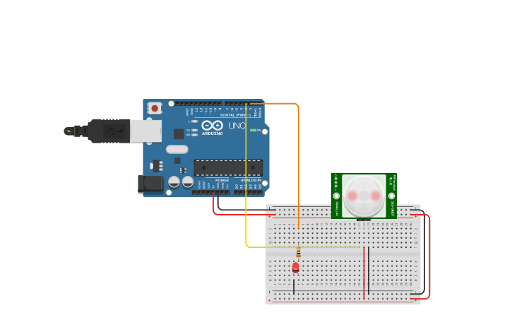 Circuit Design Movement Sensor Tinkercad