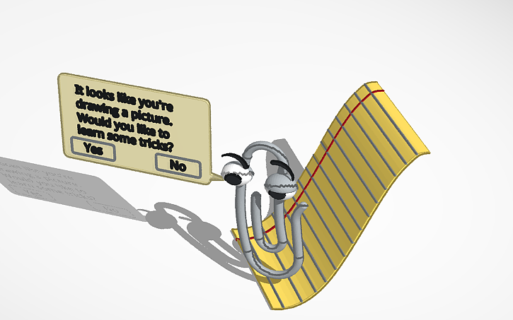 3D design Clippy Meme - Tinkercad