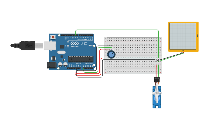 Circuit Design Servo Motor Potentiometer Controlled Tinkercad