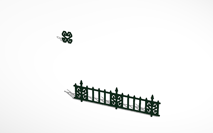 3D design Haunted Mansion wrought iron fence - Tinkercad
