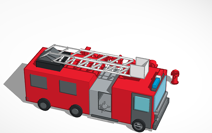 3D design Fire truck - Tinkercad