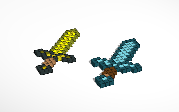 3D design Minecraft swords | Tinkercad
