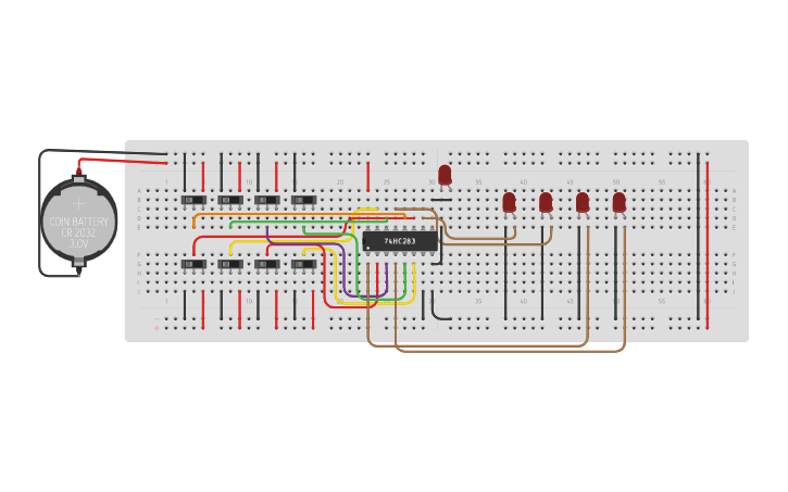 Circuit design 4 bit adder | Tinkercad