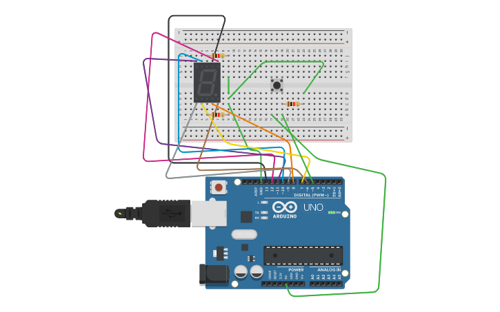 Circuit design number display - Tinkercad