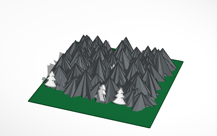 3D design mountains & trees | Tinkercad
