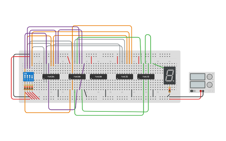 Circuit design SEHH2297 Lab01B 7 segment display G - Tinkercad