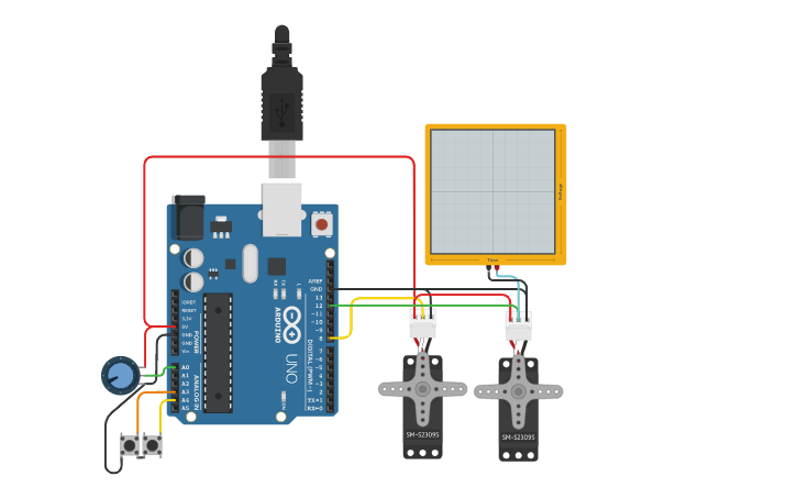 Circuit design POT + Servo - Sec30 | Tinkercad