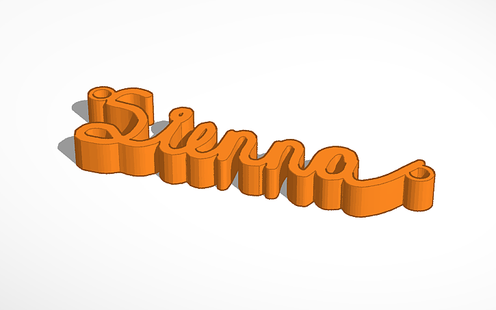 3D design Sienna name necklace - Tinkercad