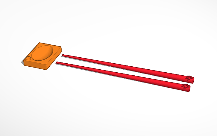 3D design chopsticks &chopsticks rest (NEW COLORS!!!) | Tinkercad