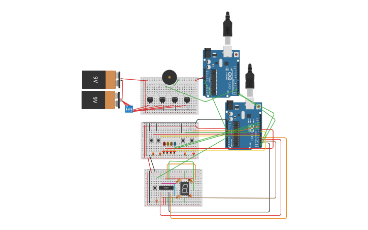 Circuit design 進階搶答機 | Tinkercad