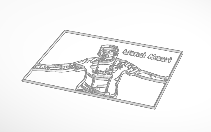 3D design messi görüntü - Tinkercad