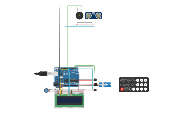 Circuit Design Car Parking System With Ultrasonic Tinkercad
