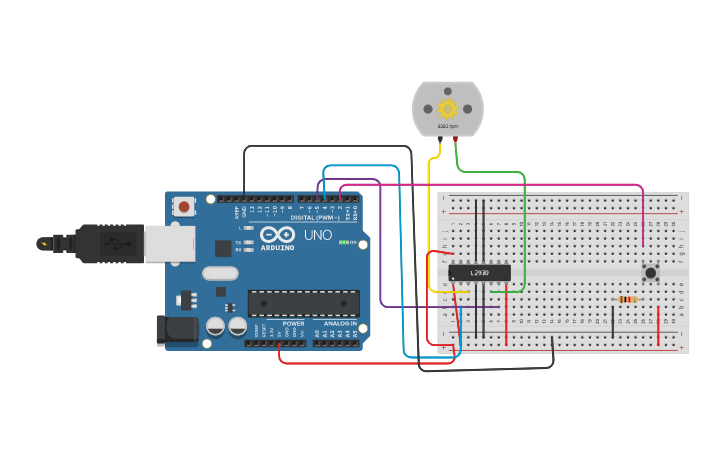 Circuit design ponte h motor - Tinkercad