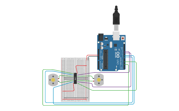 Circuit design Motor H Bridge | Tinkercad