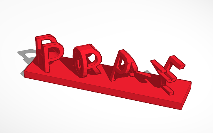 3D design dual letter block hope-pray - Tinkercad