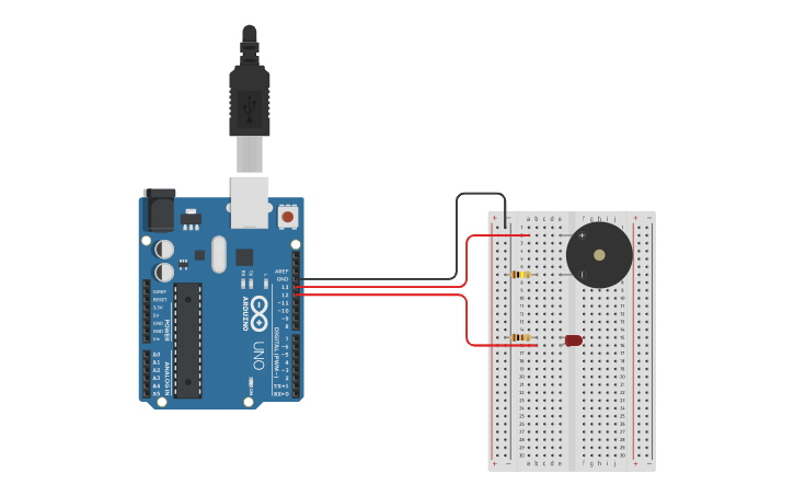 Circuit design Morse Code - Tinkercad