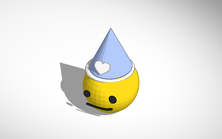 3d Design Smile Face With Party Hat Tinkercad 