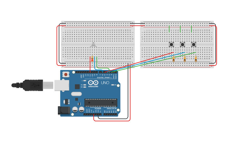 Circuit design RGB - Tinkercad