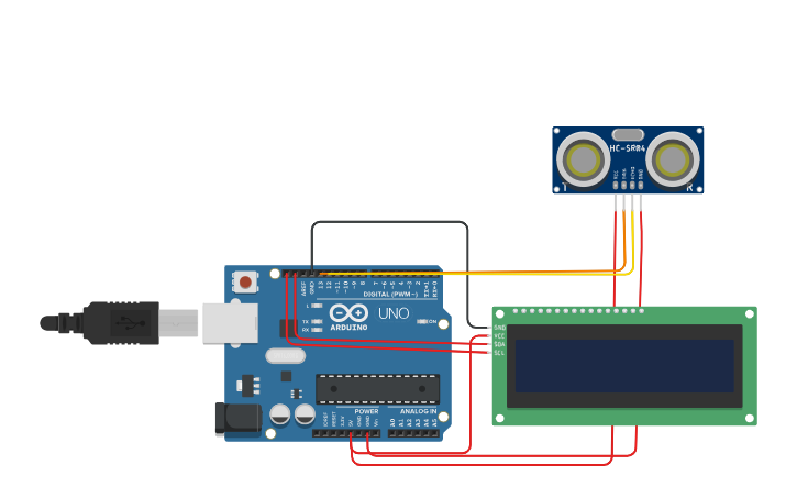 Circuit design Ultrasonic Sensor and LCD Display Activity_DAQUIS ...