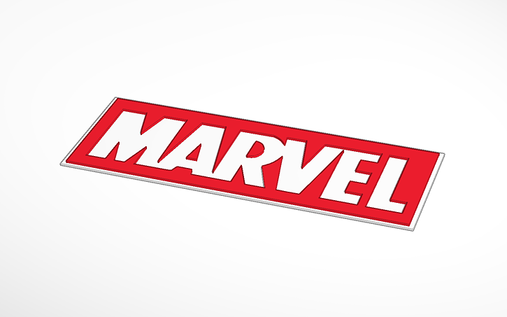 3D design marvel sign - Tinkercad