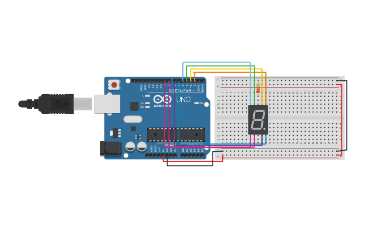 Circuit design CPS - 7 Segment Programming - Tinkercad