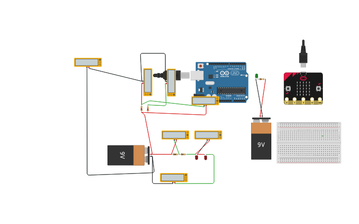 Circuit design CoderDojo Grundschaltung-LED | Tinkercad